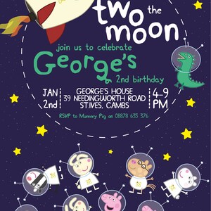 Peppa Pig in Space Party Invitation George Pig in Space Party ...