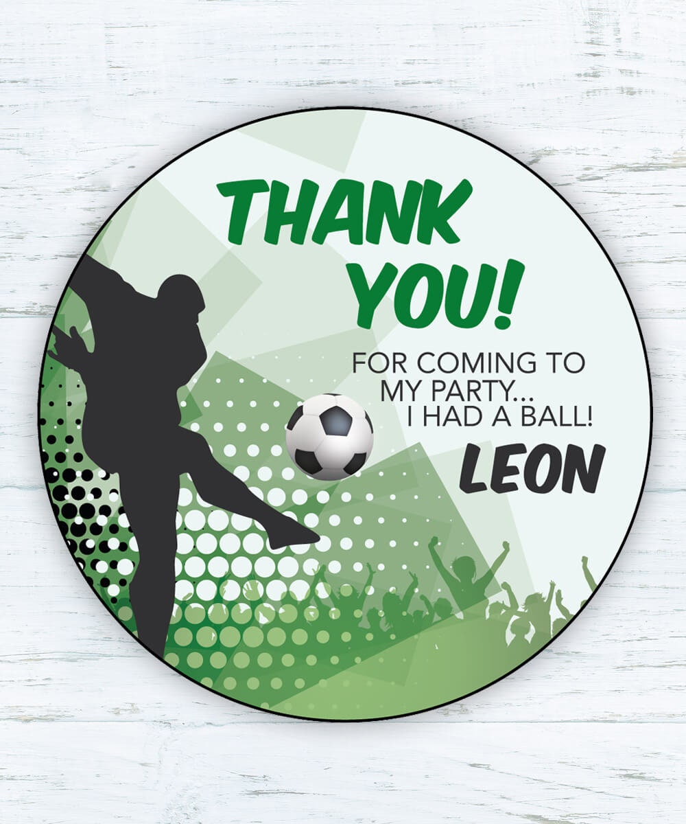 Football Party Bag Stickers - Football Thank You Stickers - Party Bag ...