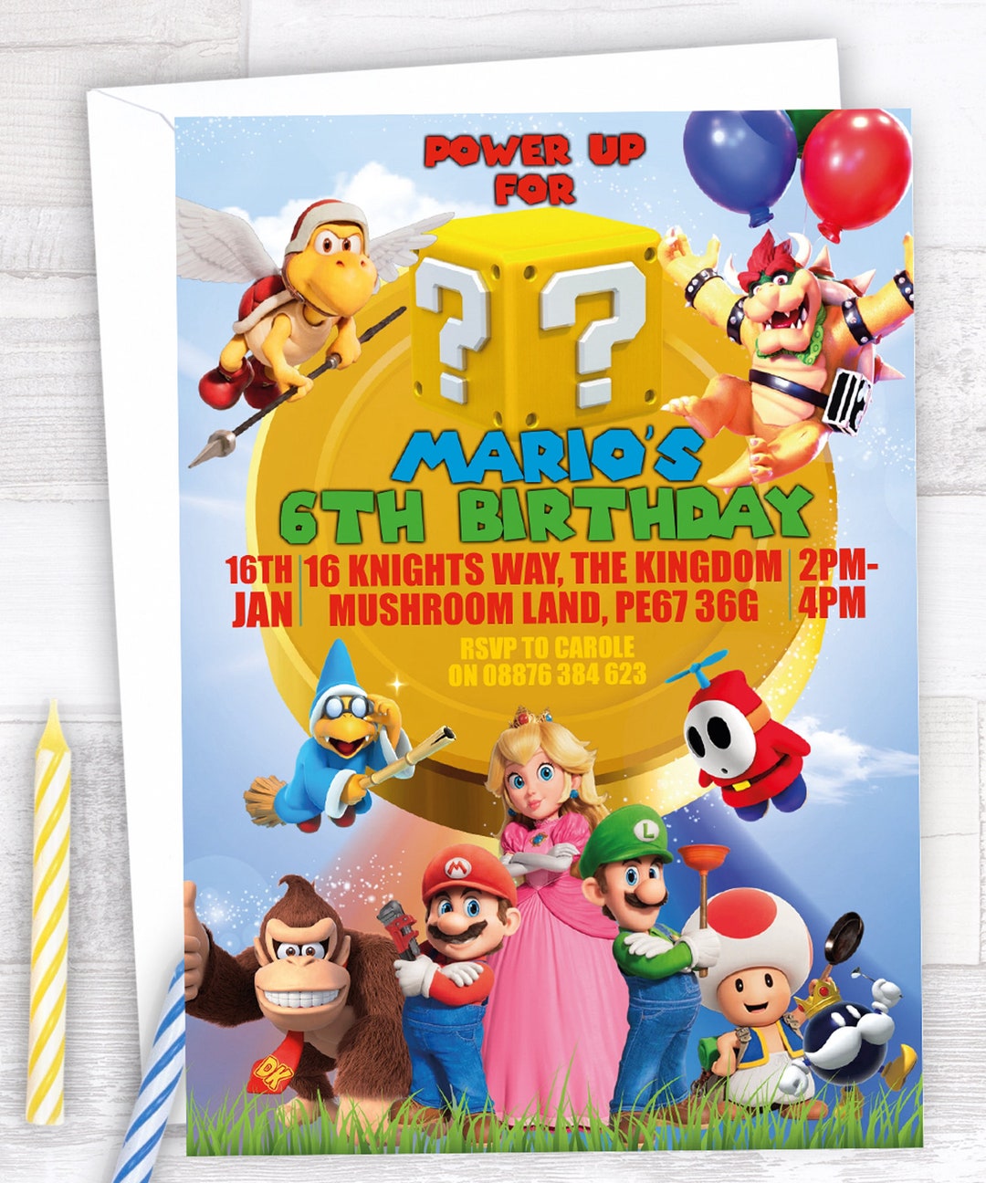 Edit Yourself Super Mario Party Invitation - Mario Movie Birthday Party ...