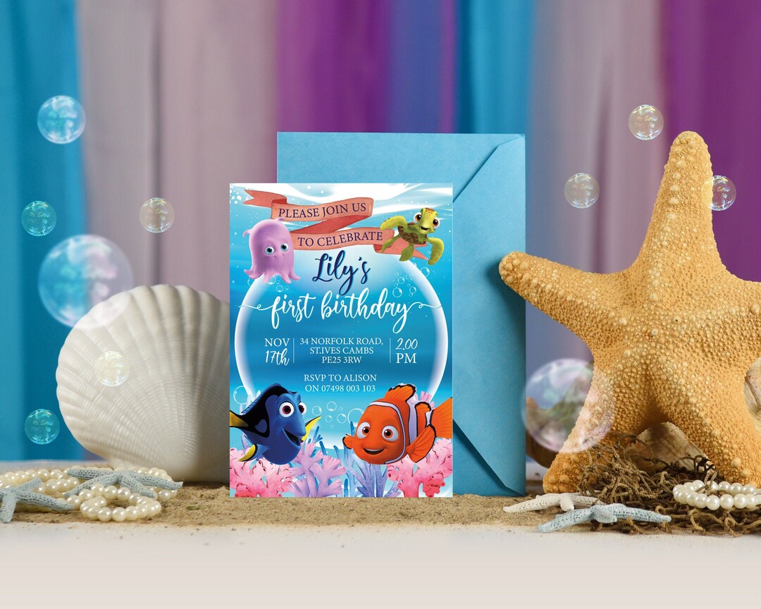 Finding Nemo Party Invitation - Finding Nemo Birthday Party Invitations ...
