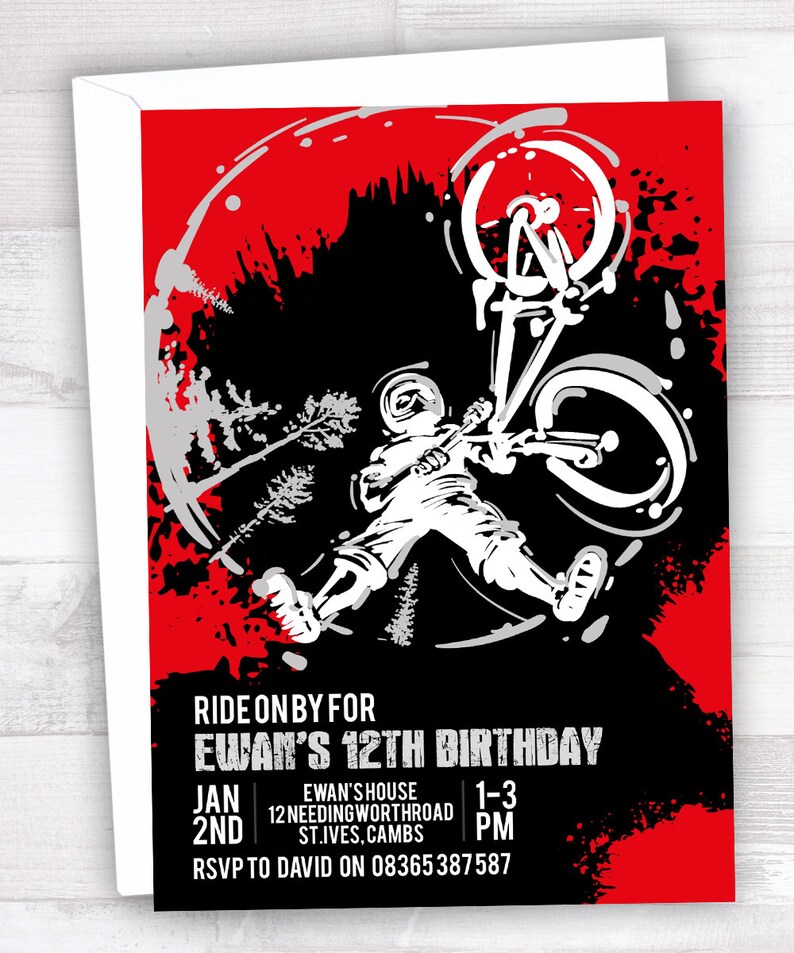 Edit Yourself B.M.X Party Invitation BMX Bike Themed Party - Etsy