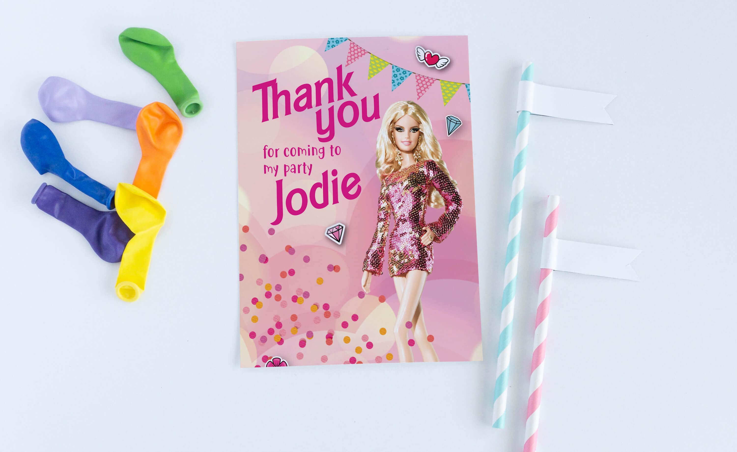 Barbie Party Thank You Cards Barbie Birthday Thank You Cards | Etsy