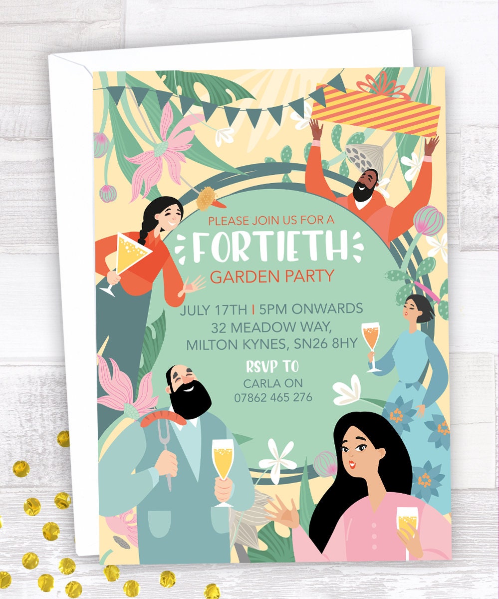 Summer Garden Party Invitation / Summer BBQ Invitation / 21st / 30th ...