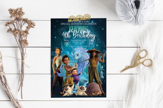 Raya Invitations Raya and the Last Dragon Birthday Party - Etsy