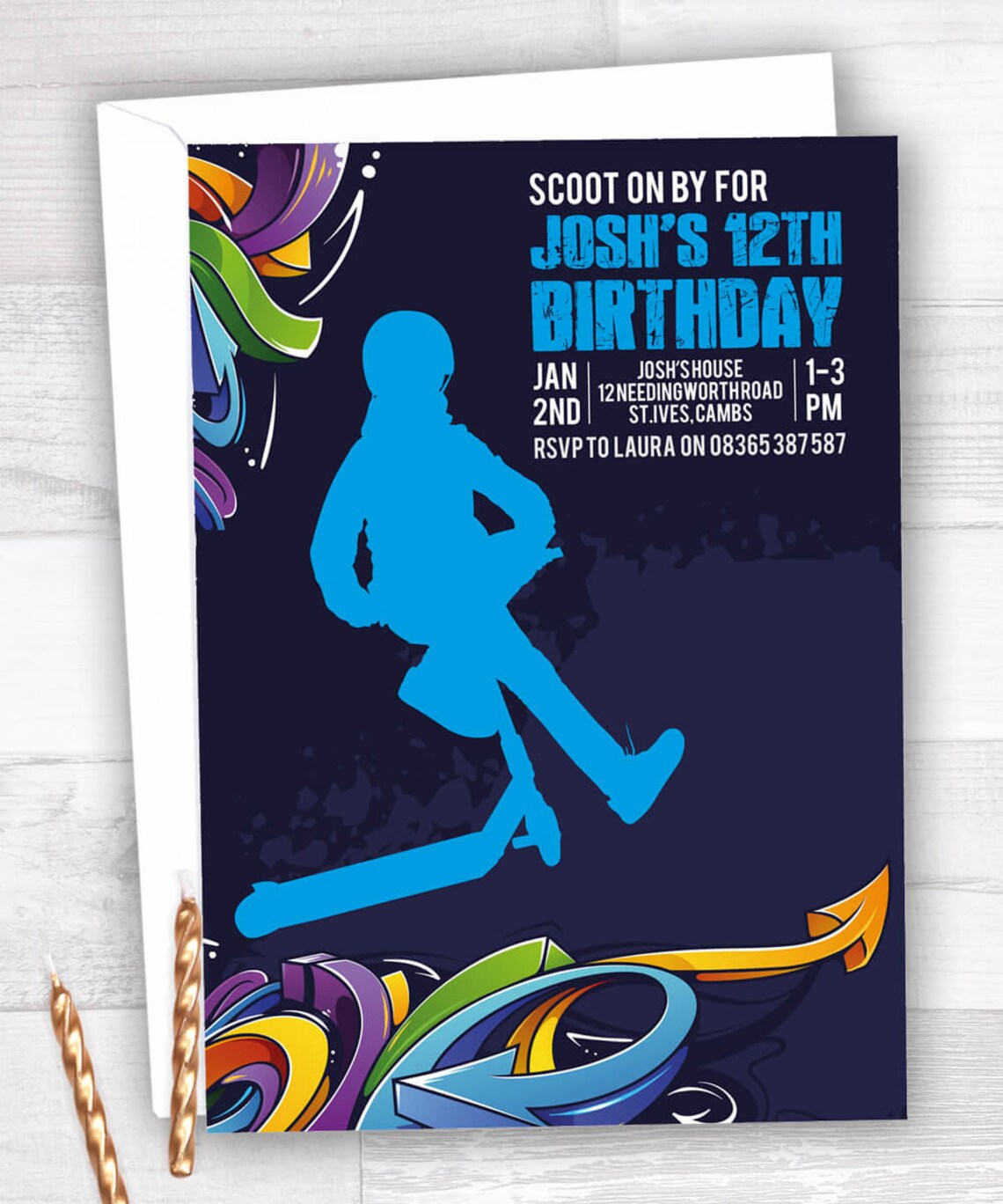 Scooter Party Invitation - Scooter Bike Themed Party Invitations ...