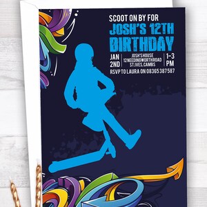 Scooter Party Invitation - Scooter Bike Themed Party Invitations ...
