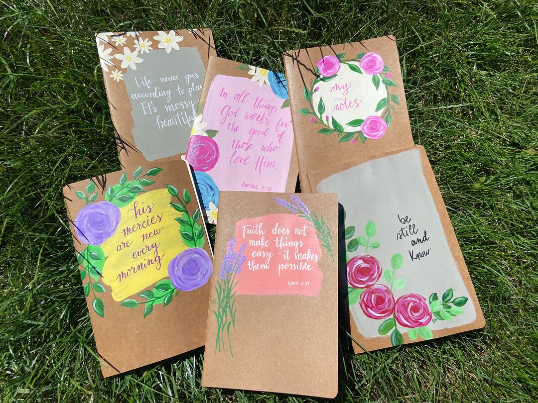 Hand Painted and Hand Lettered Journal - Etsy