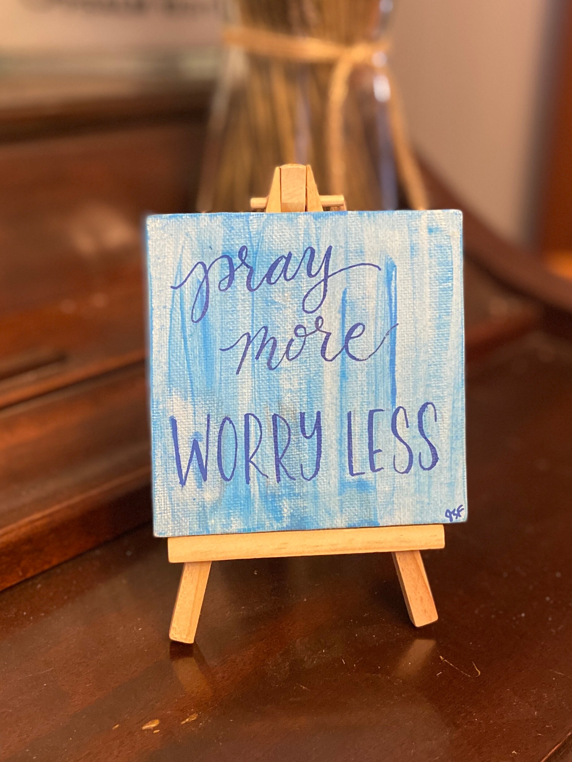 Hand Painted and Hand Lettered Mini Canvas With Easel - Etsy