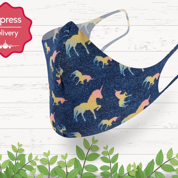 Unicorn Face Mask Adult - Etsy