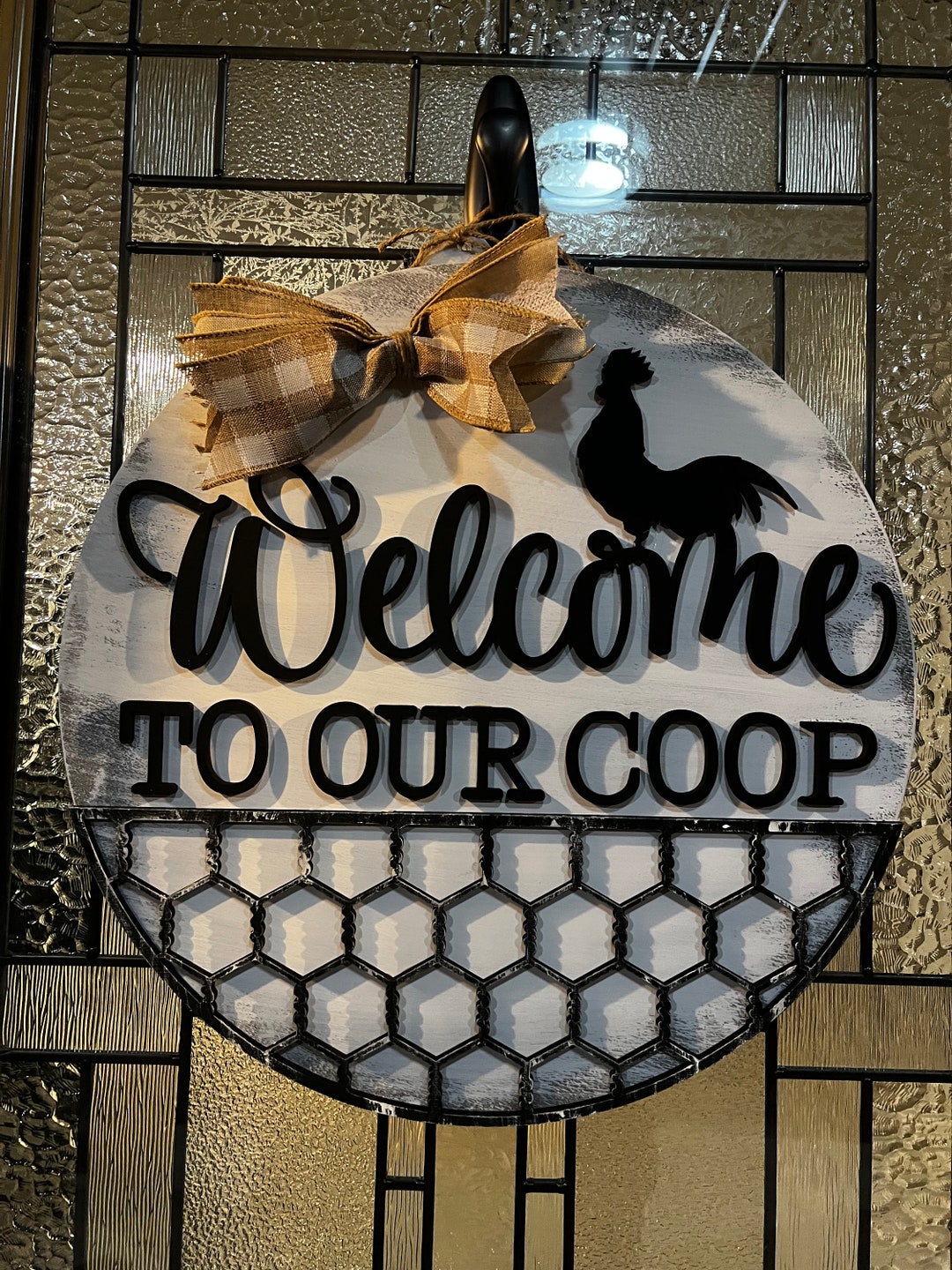 Welcome Door Round Laser Cut Welcome Door Hanger - Etsy