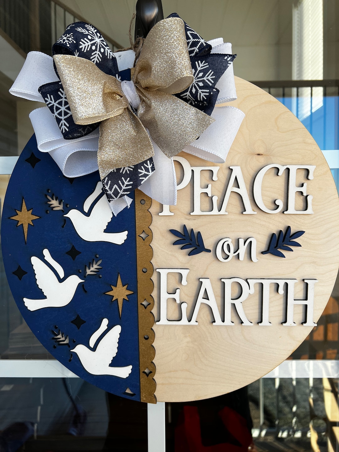 Christmas Door Hanger | Laser Cut | Christmas Door Round | Christmas ...