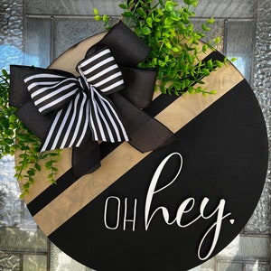 Oh Hey Round | Laser Cut | Welcome Door Hanger | Oh Hey Door Hanger - Etsy