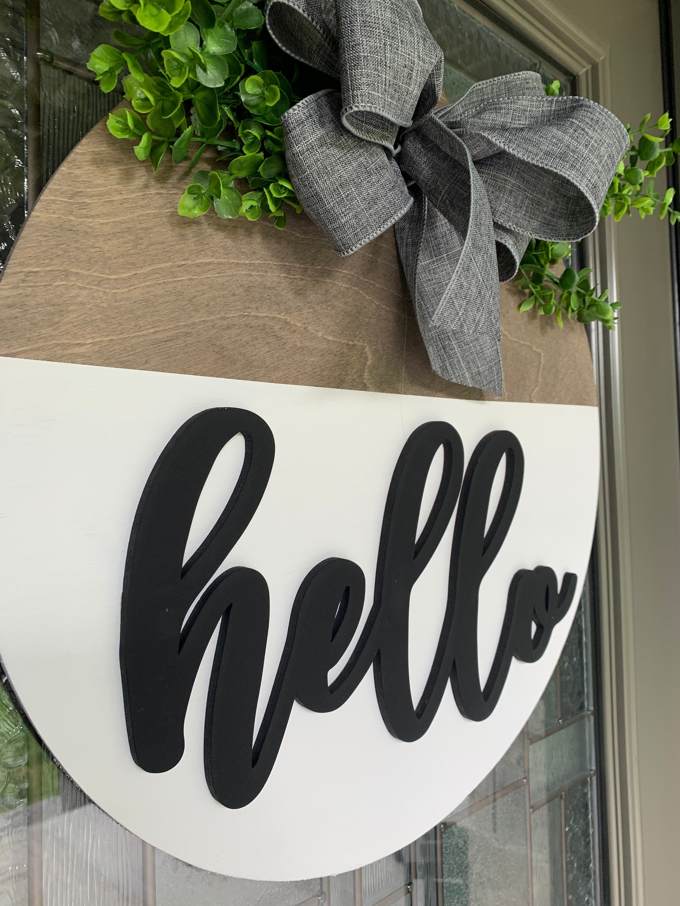 Hello Door Hanger Laser Cut Wooden Door Hanger - Etsy