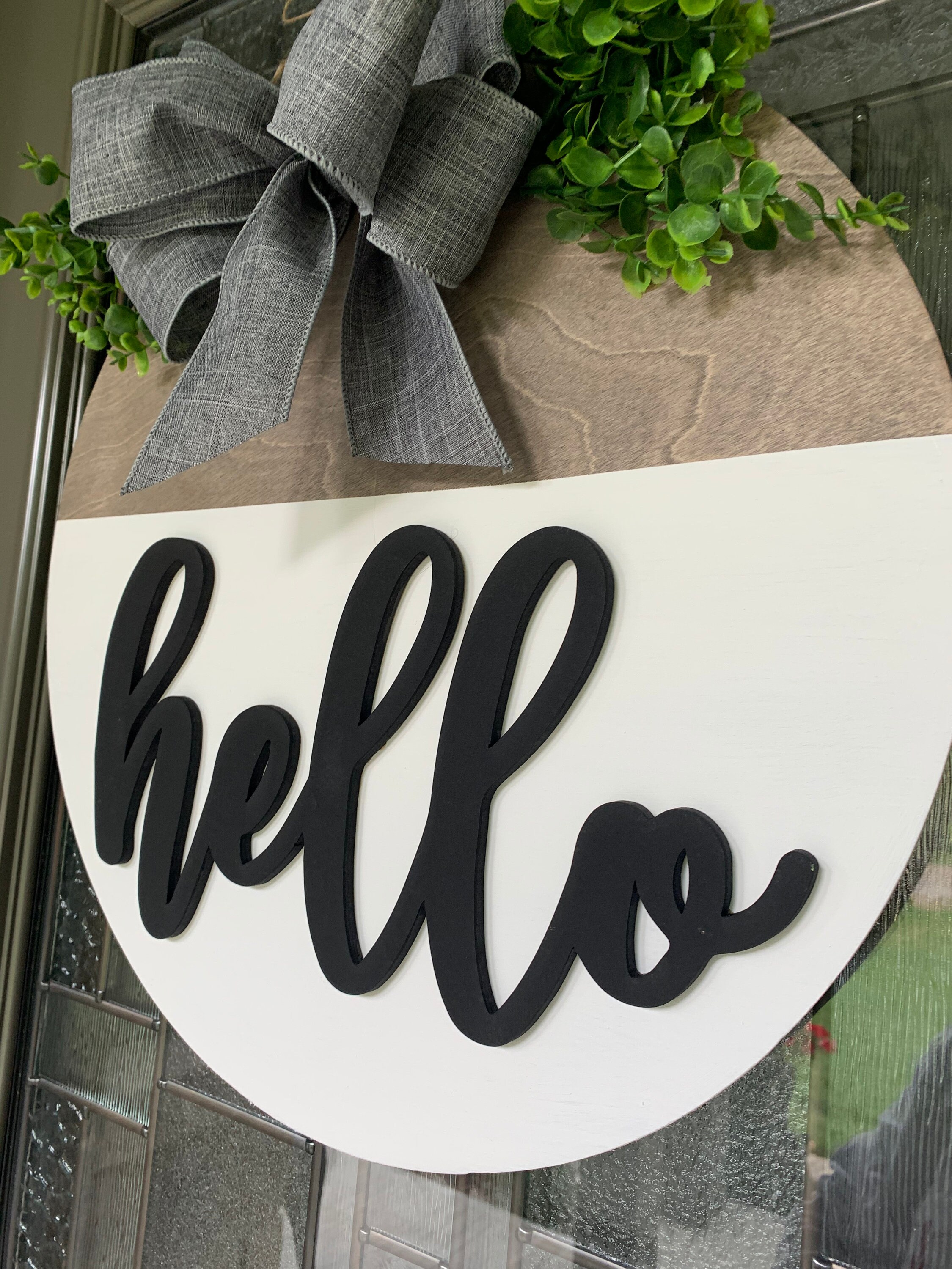 Hello Door Hanger Laser Cut Wooden Door Hanger - Etsy