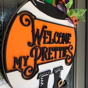 Halloween Door Hanger Laser Cut Hello My Pretties Sign - Etsy