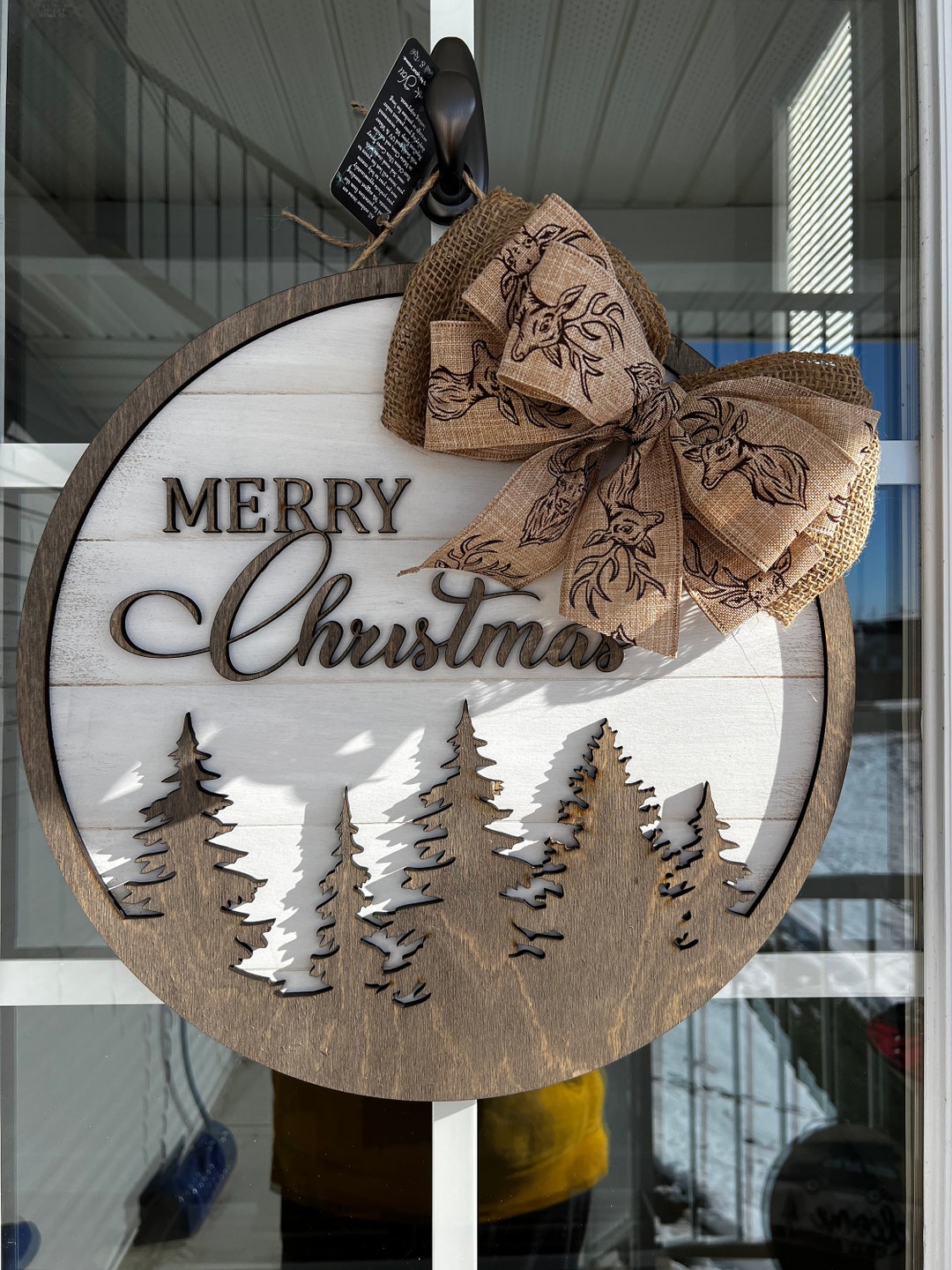 Christmas Door Hanger | Laser Cut | Christmas Door Round | Christmas ...