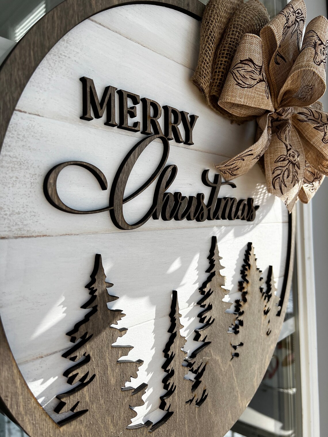 Christmas Door Hanger | Laser Cut | Christmas Door Round | Christmas ...