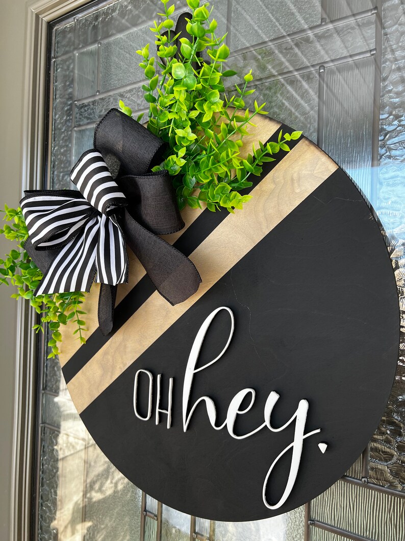 Oh Hey Round Laser Cut Welcome Door Hanger Oh Hey Door - Etsy