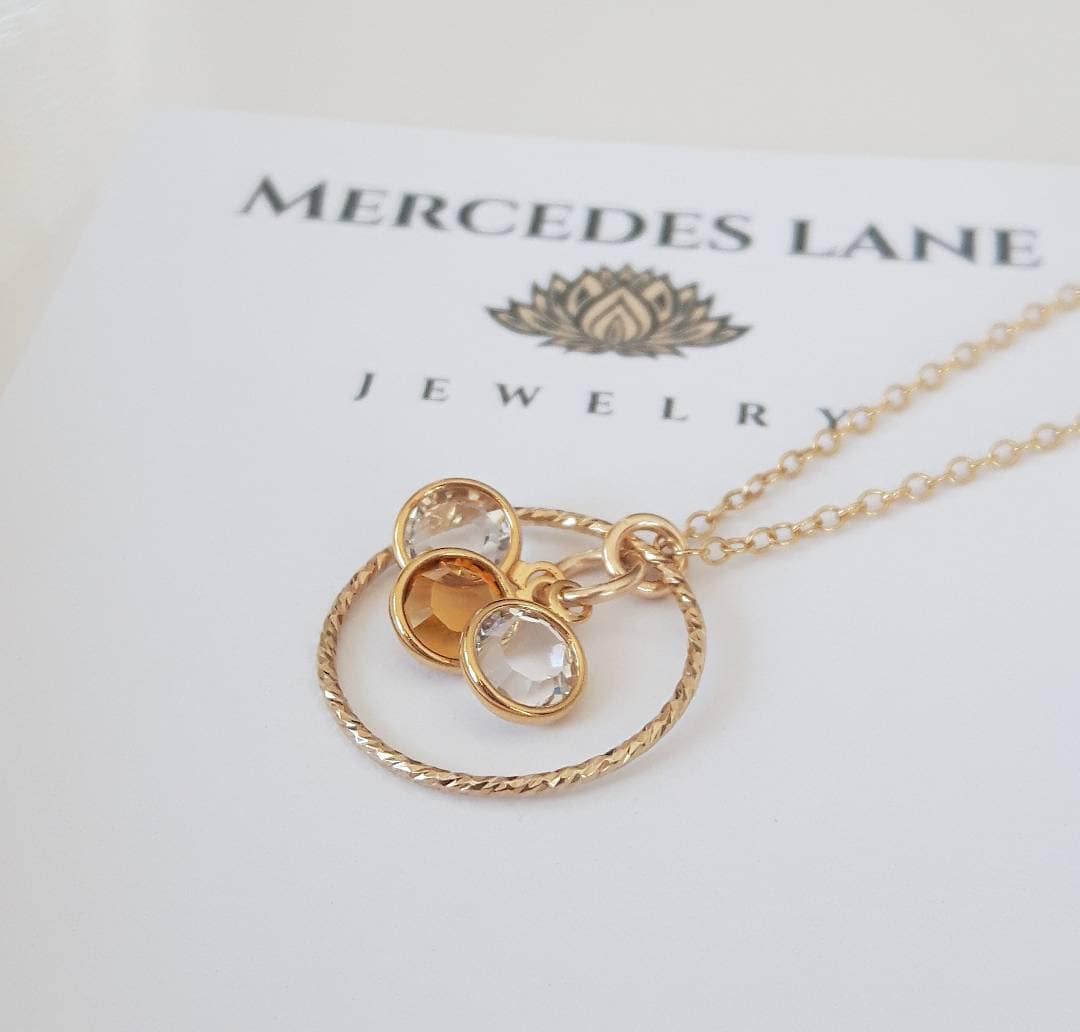 14K Gold Filled Family Birthstone Personalized Necklace - Etsy