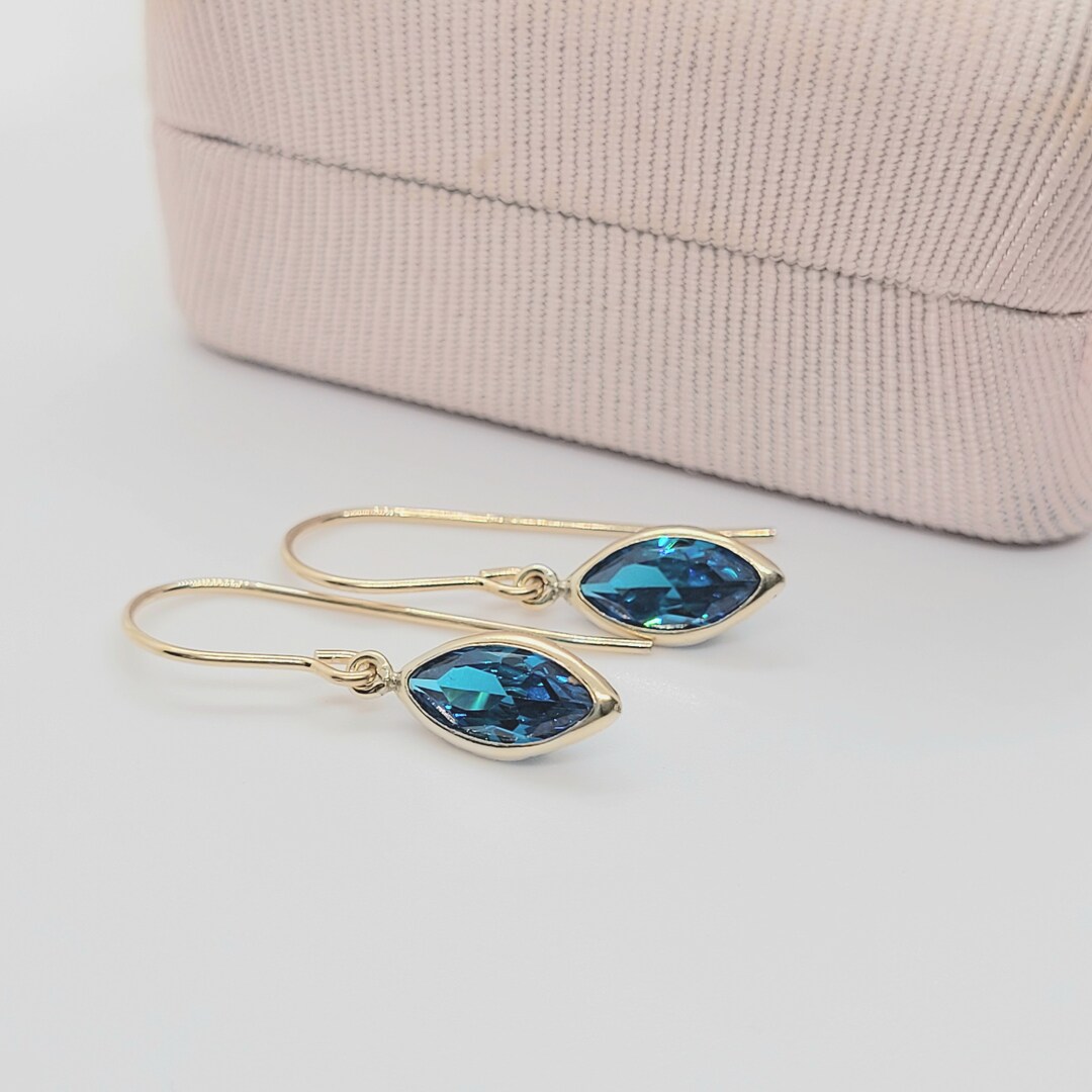 December Birthstone Earrings 14K Gold Filled~ Personalized Earrings ...
