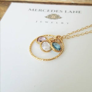 14K Gold Filled Family Birthstone Personalized Necklace - Etsy