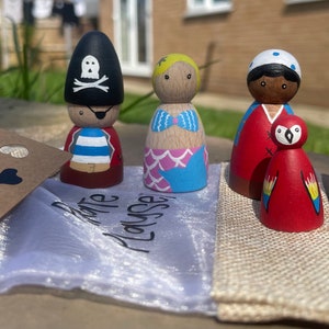 Pirate Pegdolls Play Set Pirates Childrens Gift Personalised Pirate Bag ...