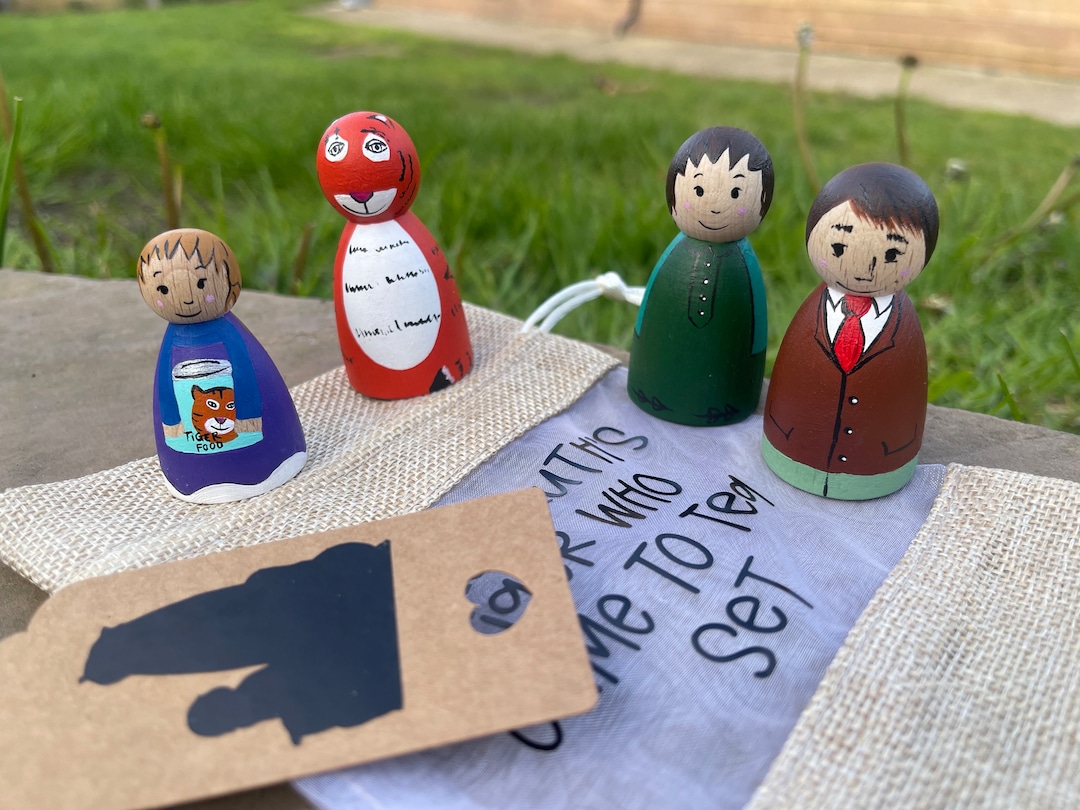 The Tiger Who Came to Tea Inspired Peg Dolls/ Tiger Play Set/ Tiger Who ...