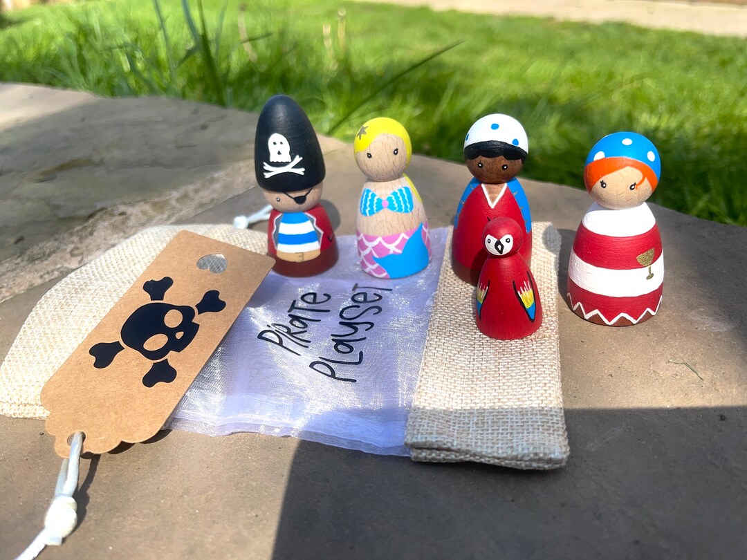 Pirate Pegdolls Play Set Pirates Childrens Gift Personalised Pirate Bag ...