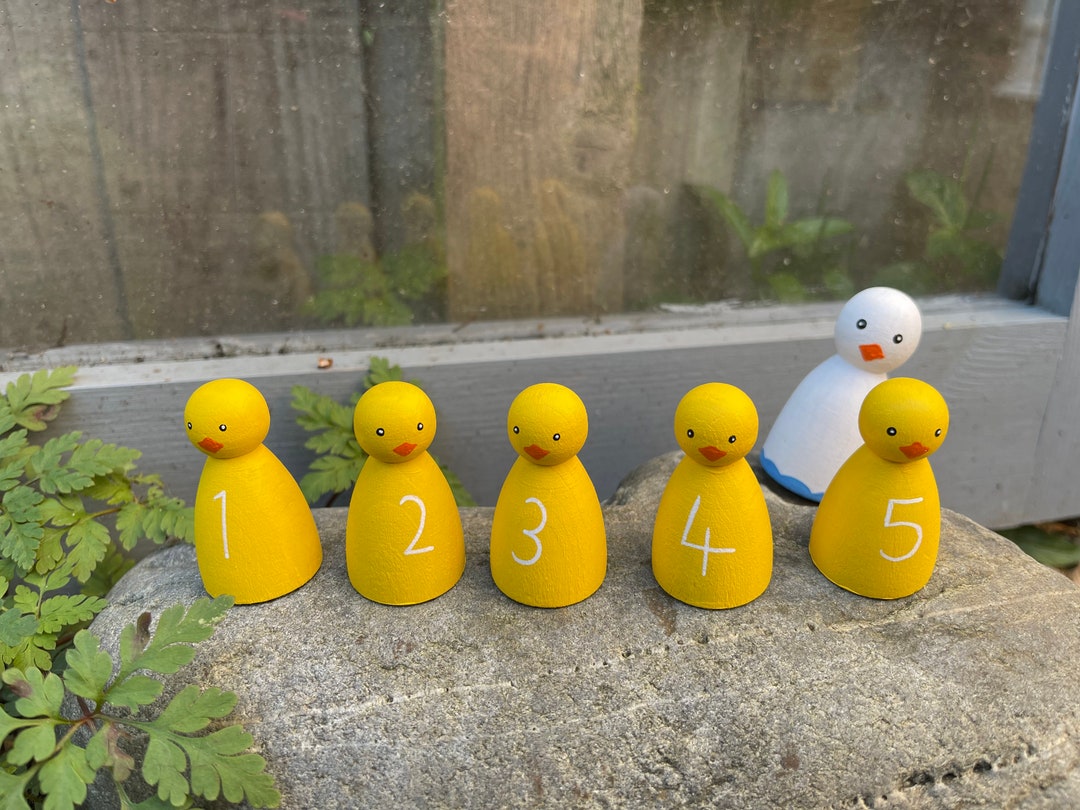 5 Little Ducks Pegdolls, Nursery Rhyme Pegdolls, Wooden Toys, EYFS ...