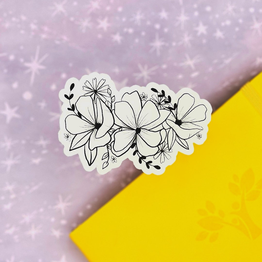 Transparent Floral Sticker Clear Flower Stickers Floral - Etsy