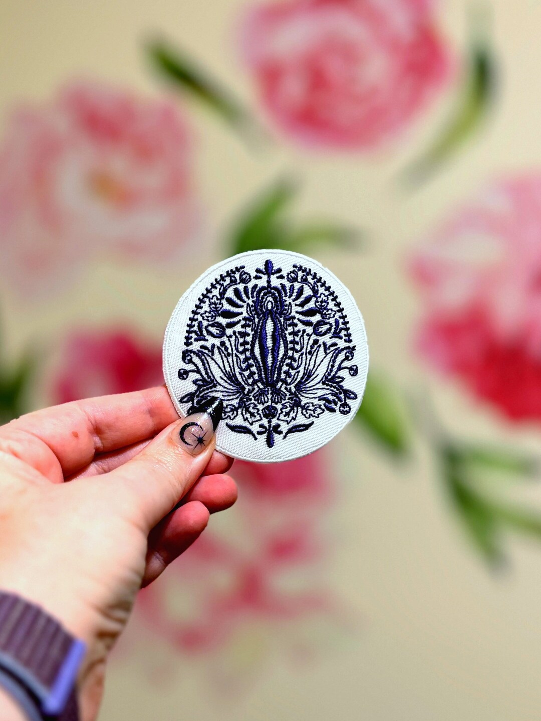 Scandinavian Folk Art Subtle Vulva Iron-on Patch - Etsy