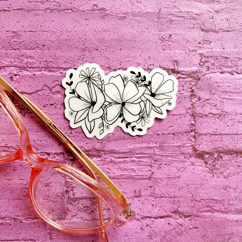 Transparent Floral Sticker Clear Flower Stickers Floral - Etsy