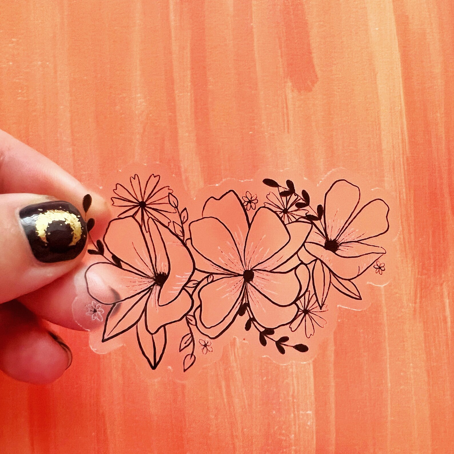 Transparent Floral Sticker Clear Flower Stickers Floral - Etsy