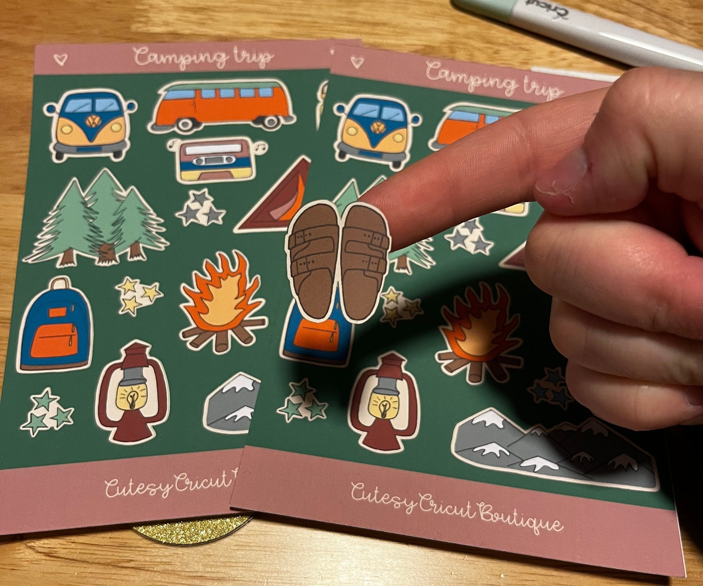 Camping-themed Sticker Sheet - 1 Page - Etsy