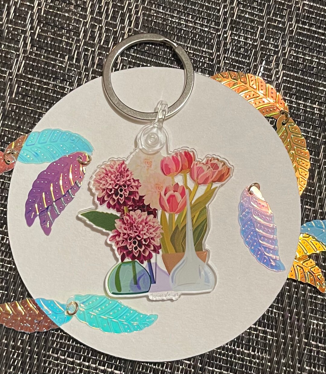 2x2 in Floral Acrylic Keychain Beautiful Flowers Carnation - Etsy