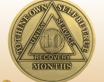 10 Year AA Medallion Metallic Midnight Blue Tri-plate Sobriety Chip - Etsy