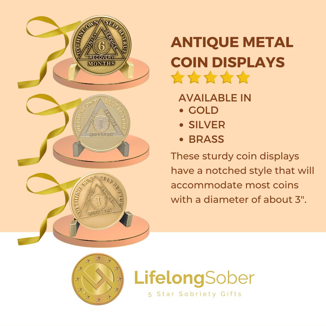 Sobriety Coin - 18 Year Alcoholics Anonymous Coin - Antique Bronze AA ...