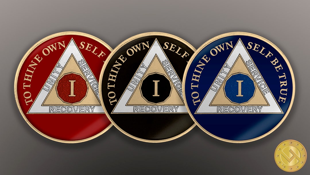 Classy Tri-plated Sobriety Coin - AA, Alcoholics Anonymous, Narcotics ...