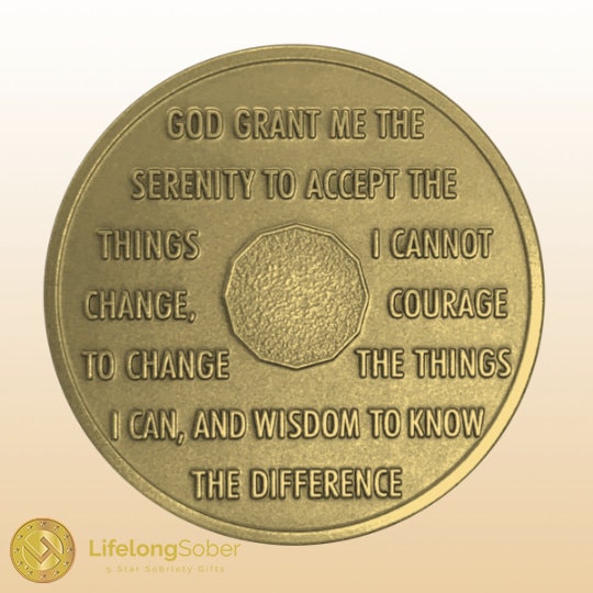 Sobriety Coin - 18 Year Alcoholics Anonymous Coin - Antique Bronze AA ...