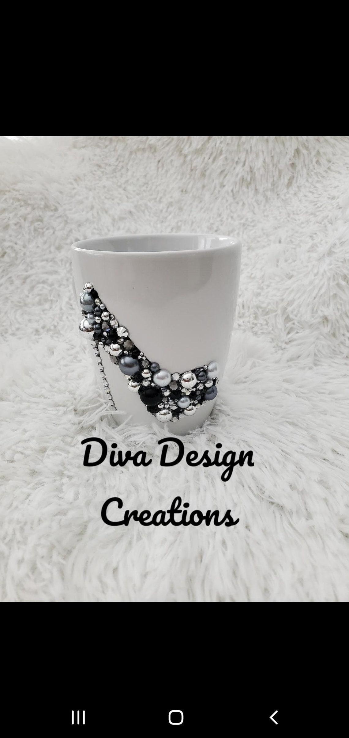 Rhinestone Pearl Embellished Coffee Mug - 14oz Bling Mug - Etsy