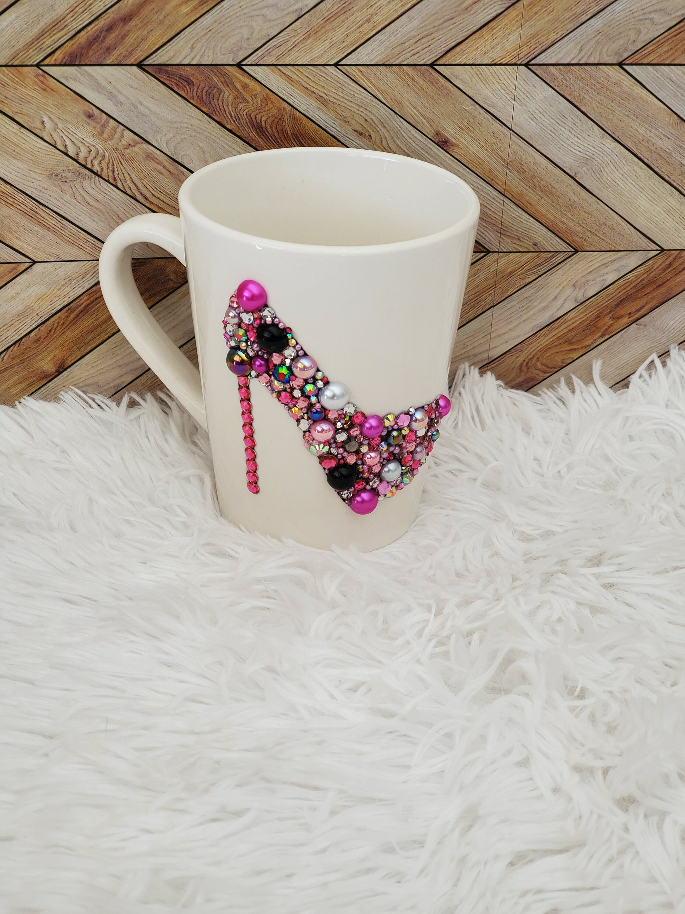 Rhinestone Pearl Embellished Coffee Mug - 14oz Bling Mug - Etsy