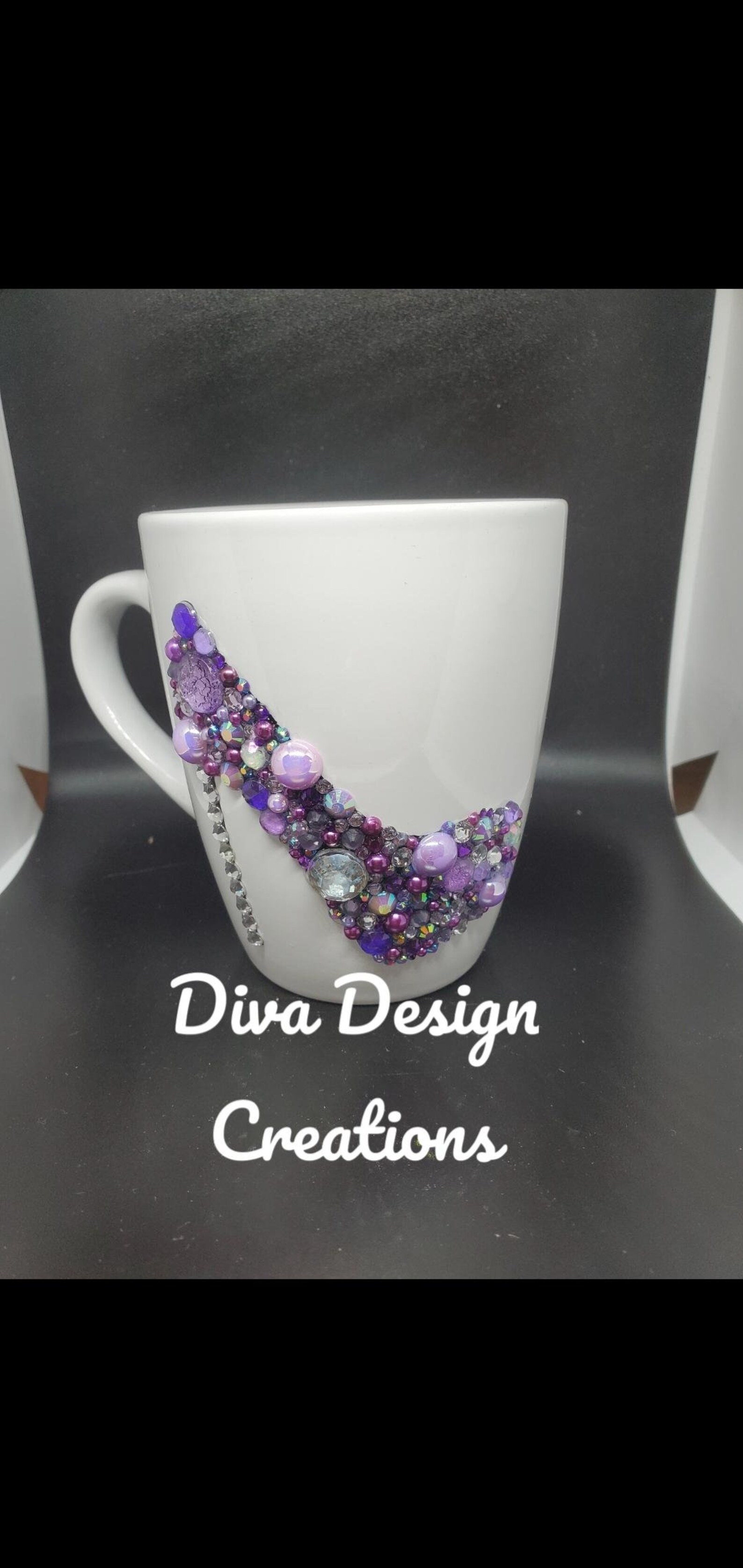 Rhinestone Pearl Embellished Coffee Mug - 14oz Bling Mug - Etsy
