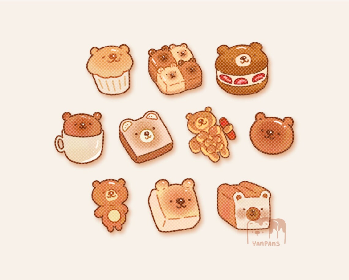 Bread Bear Badges/emotes - for Twitch, Discord, Youtube, Etc. - Etsy UK