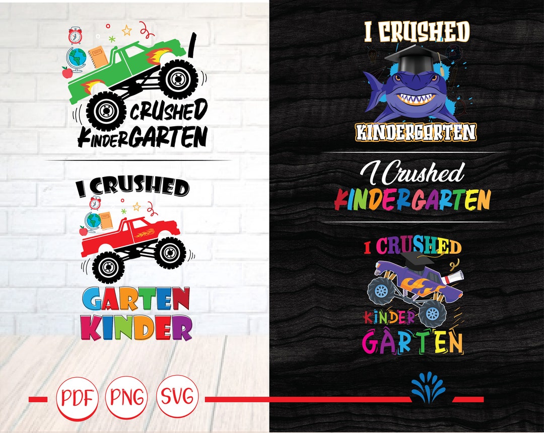 I Crushed Kindergarten Svg, Monster Shark, Graduation 2022 ,I Crushed ...
