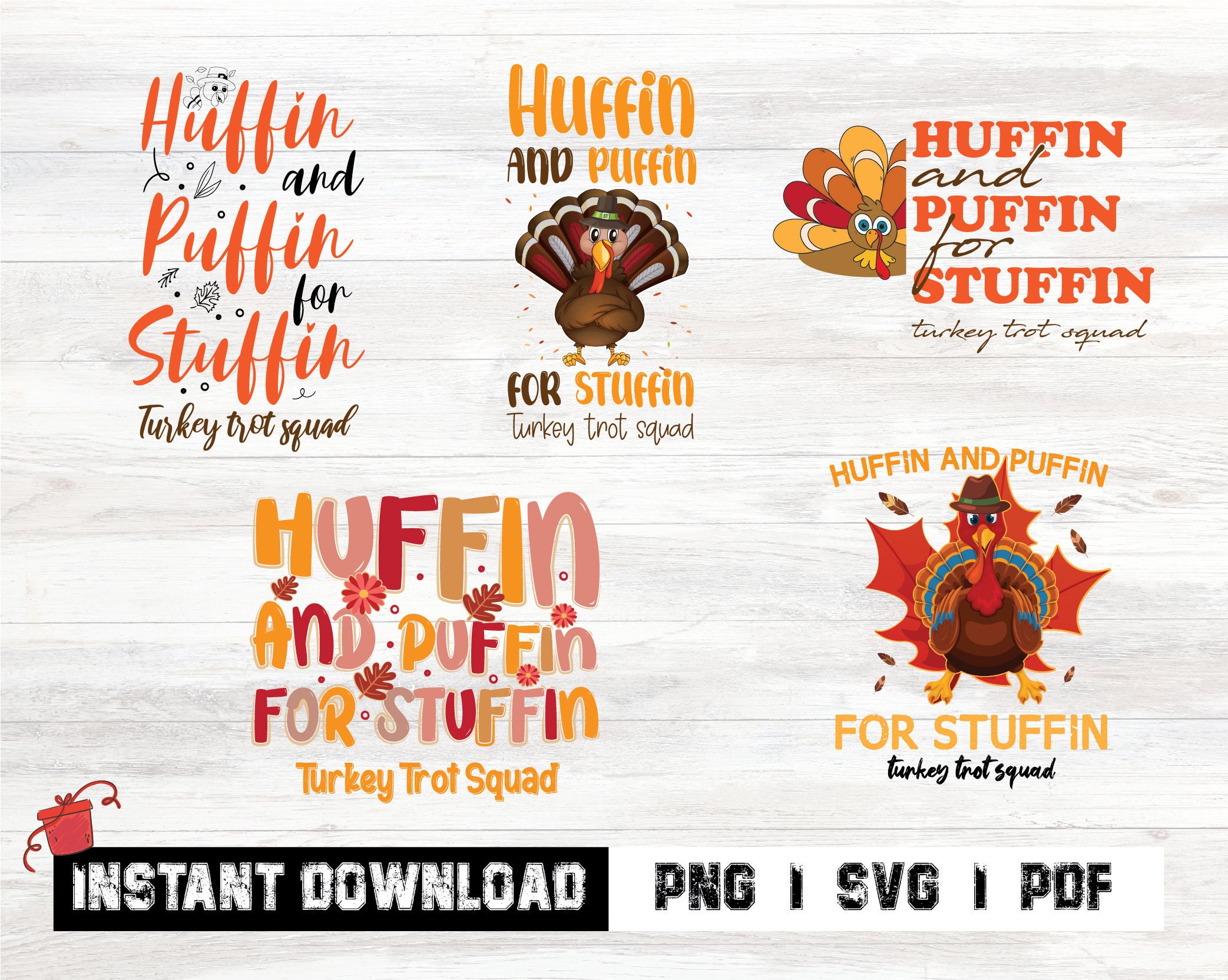 Huffin and Puffin for Stuffin Svg, Turkey Season Svg, Turkey Svg,turkey ...