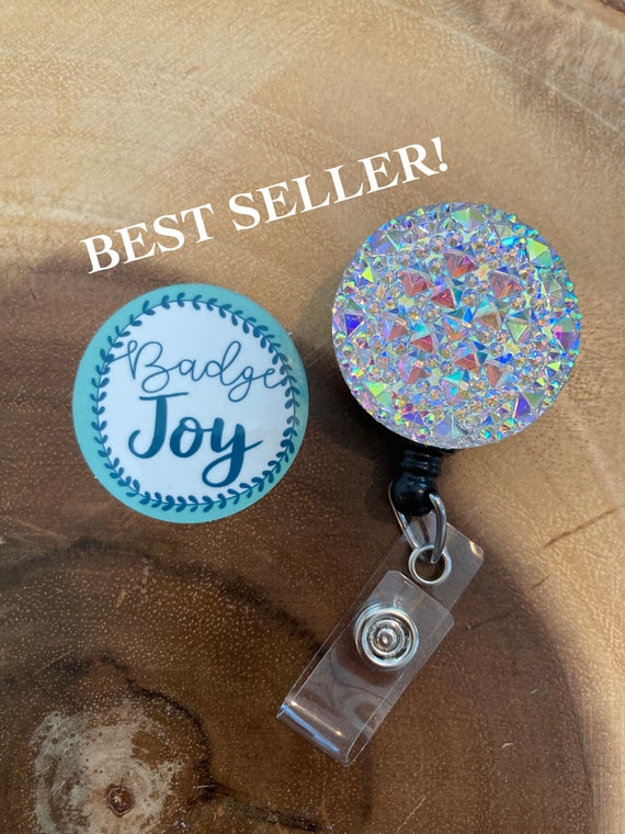 Color Sparkle 35mm Crystal Badge Reel | Etsy