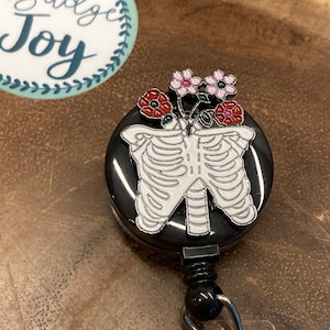 Radiografía de tórax con flores Insignia Carrete - Etsy México