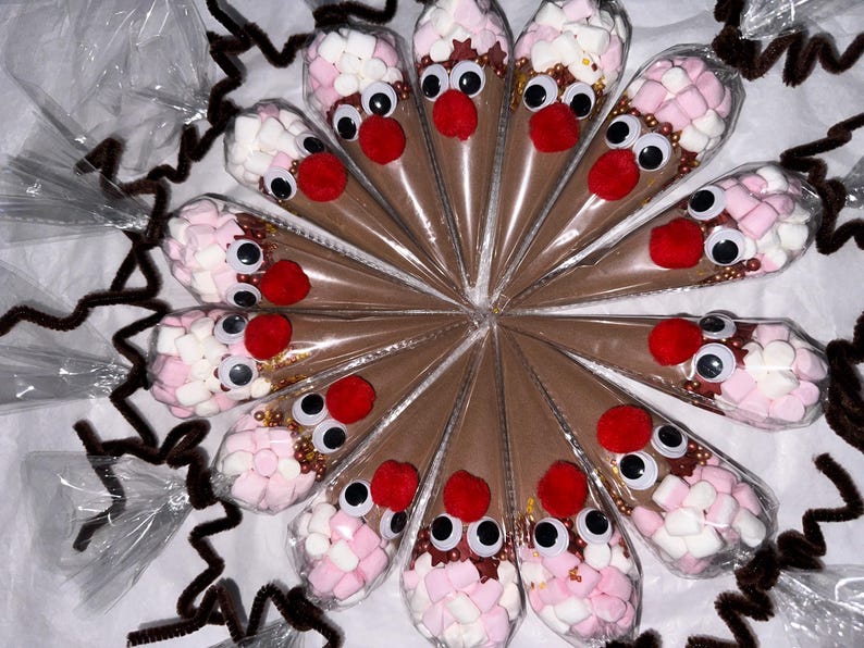Hot Chocolate Reindeer Cone - Etsy