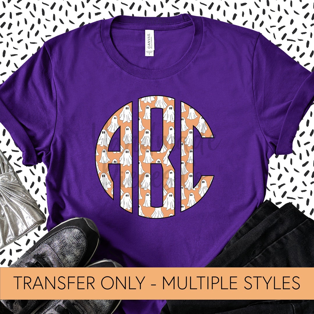 Halloween Monogram Transfer, Ghosts Transfer, Monogram Transfer ...