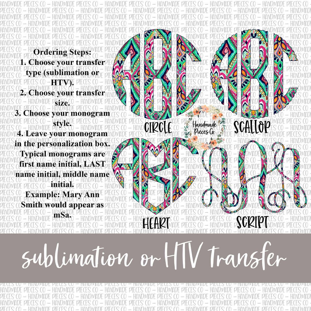 Crown Jewels Monogram Transfer, Monogram Transfer, HTV Transfer ...